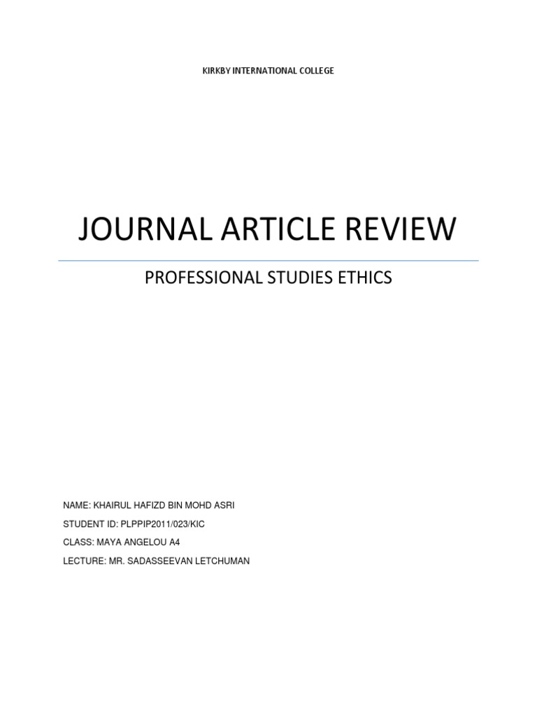 Journal Article Review | PDF | Classroom Management | Teacher Education