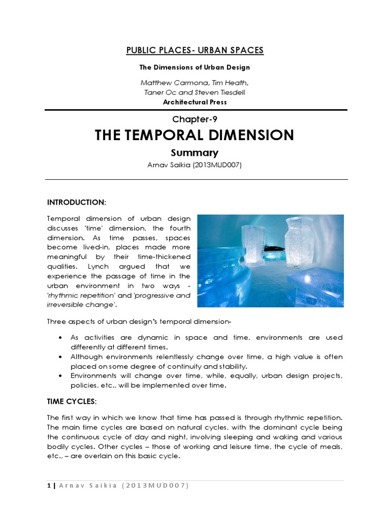 Temporal Dimension Summary Arnav | PDF | Urban Design | Biodiversity