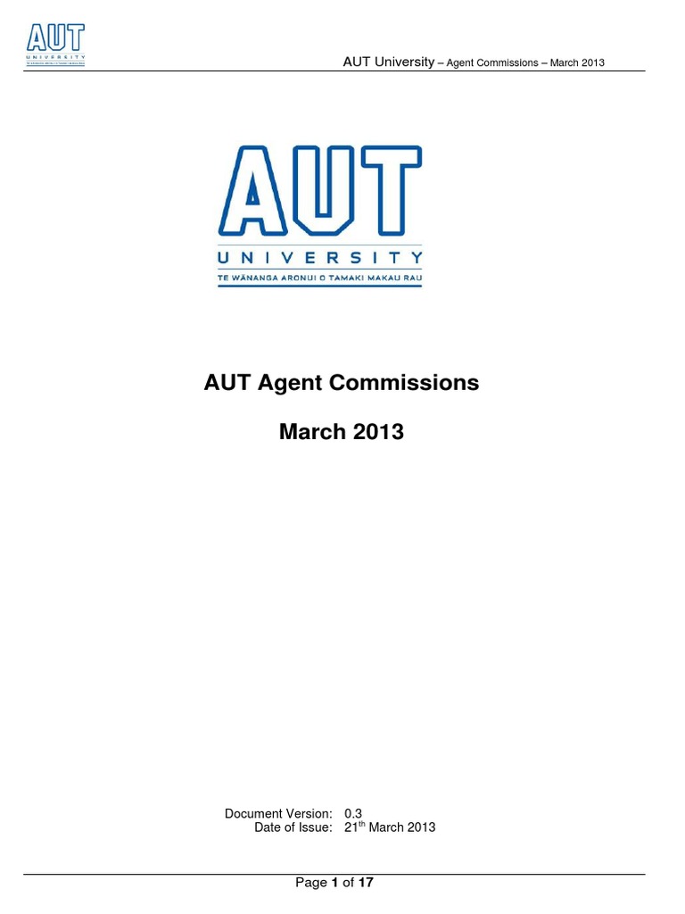 AUT Agent Commissions v0.3 | PDF | Accounts Payable | Invoice