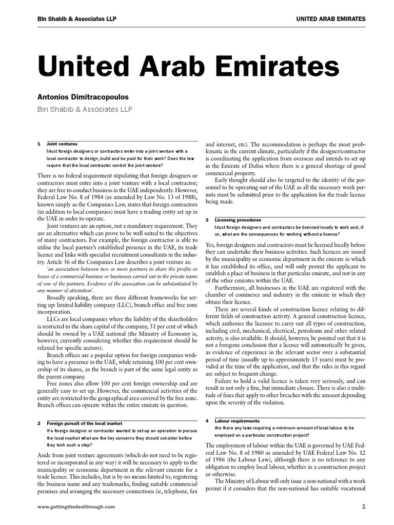 UAE Contracts | PDF | Arbitration | United Arab Emirates