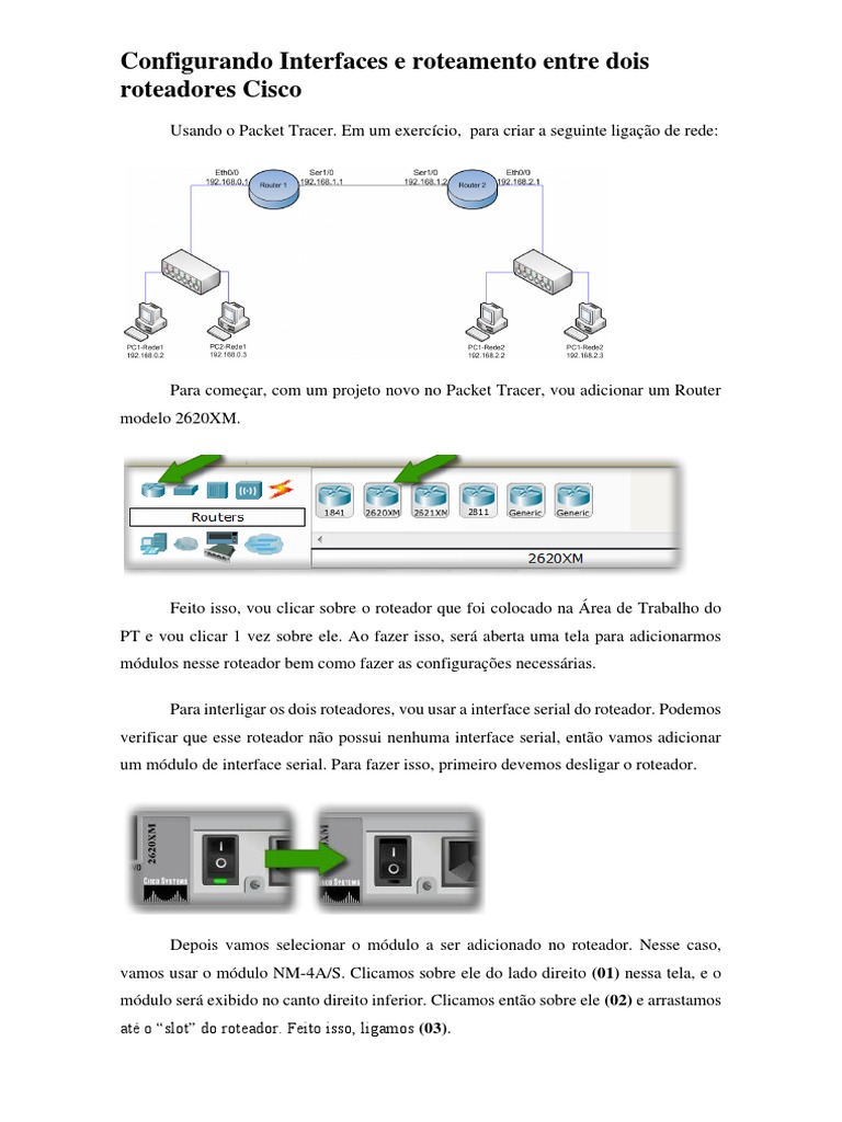 Configurando dois roteadores Cisco.pdf | Roteador (Computação ...