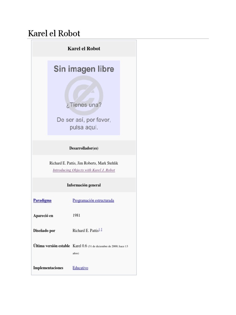 Karel El Robot | PDF | Ingeniería de software | Software