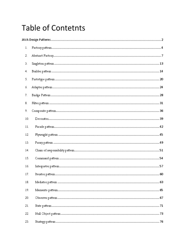 Java Design Patterns Pdf Class Computer Programming Software Design Pattern