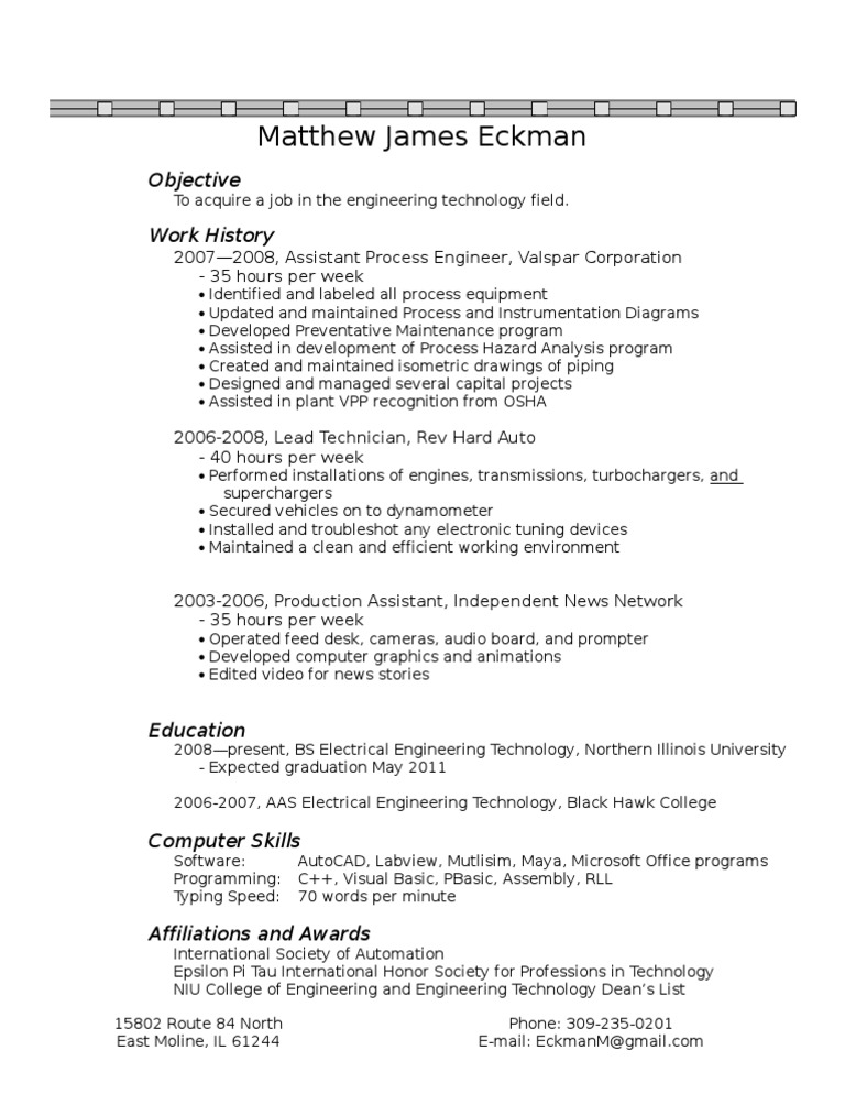 Matthew James Eckman Resume | PDF