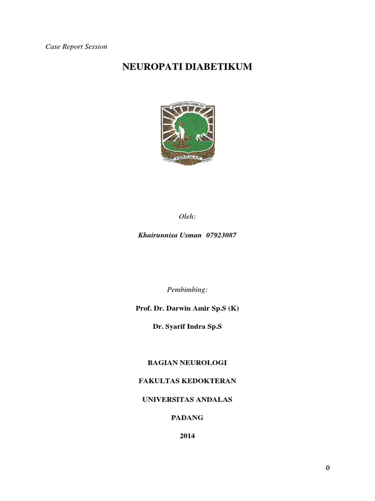 Neuropati Diabetik: Definisi dan Klasifikasi | PDF
