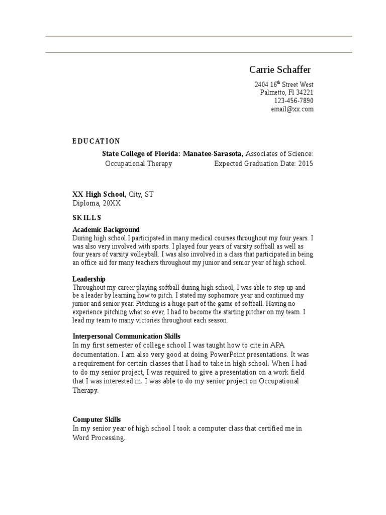 Carrie Schaffer: Resume Overview | PDF | Career & Growth | Social Science