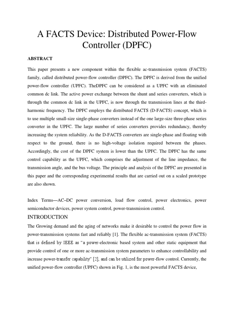 A Facts Device | PDF | Electric Power Transmission | Ac Power