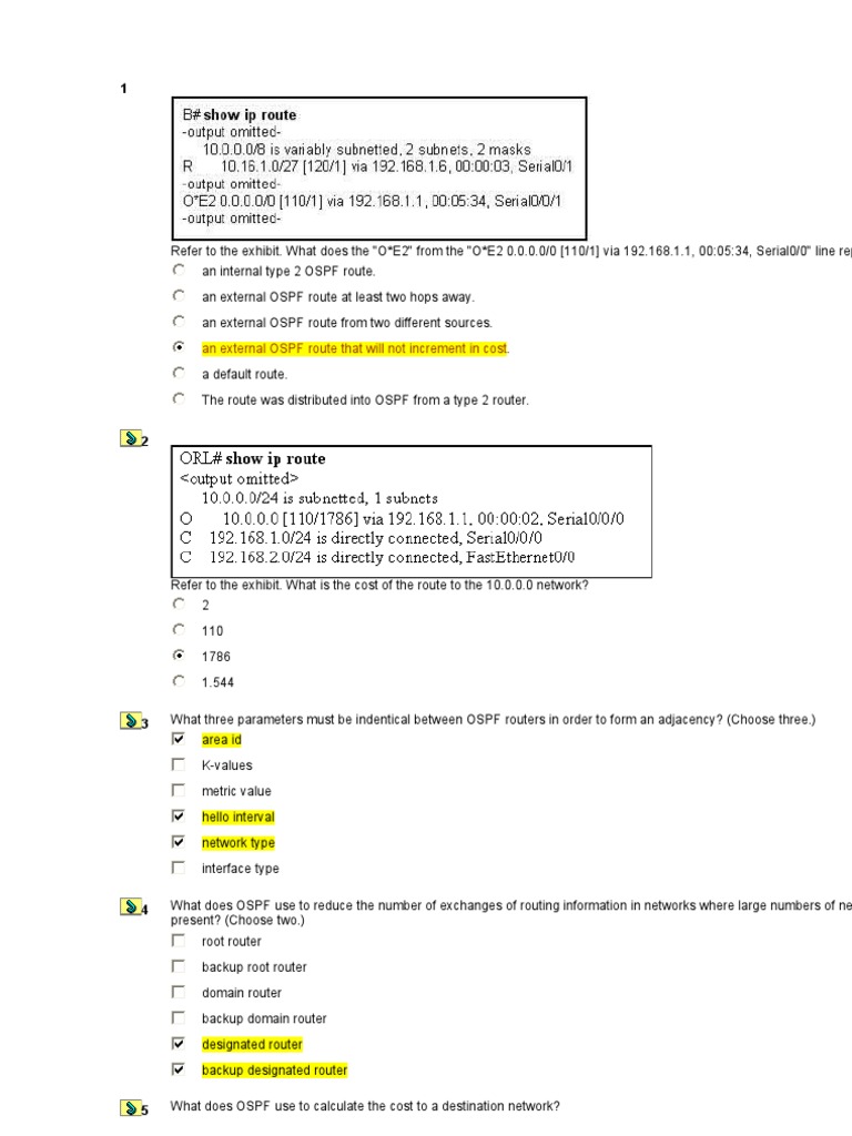 Refer To The Exhibit. What Does The "O E2" From The | PDF | Router ...