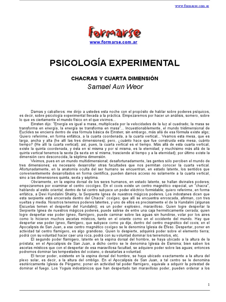 Weor Samael - Chacras Y 4ta Dimension | PDF