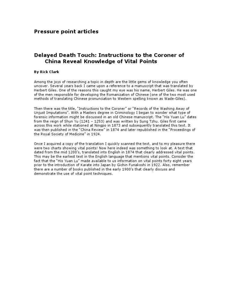 Rickclare VP Articles Dim Mak | PDF | Jujutsu | Aikido