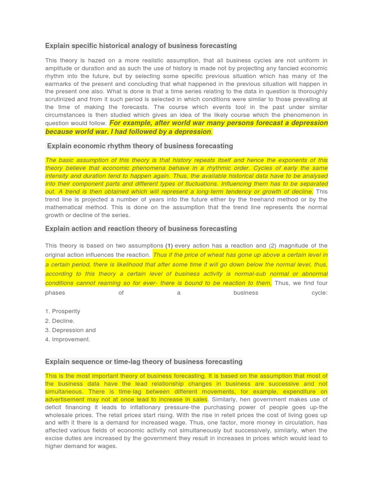 Historical Analogy in Business Forecasting | PDF | Forecasting ...