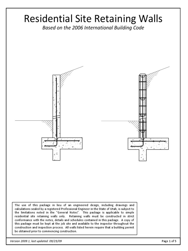 Residential Site Retaining Walls: Based On The 2006 International ...