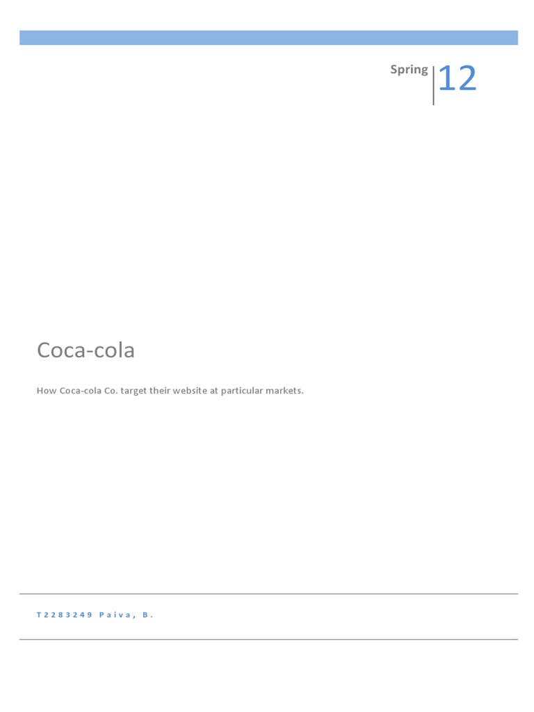 Coca - Cola: Spring | PDF | Brand | Marketing