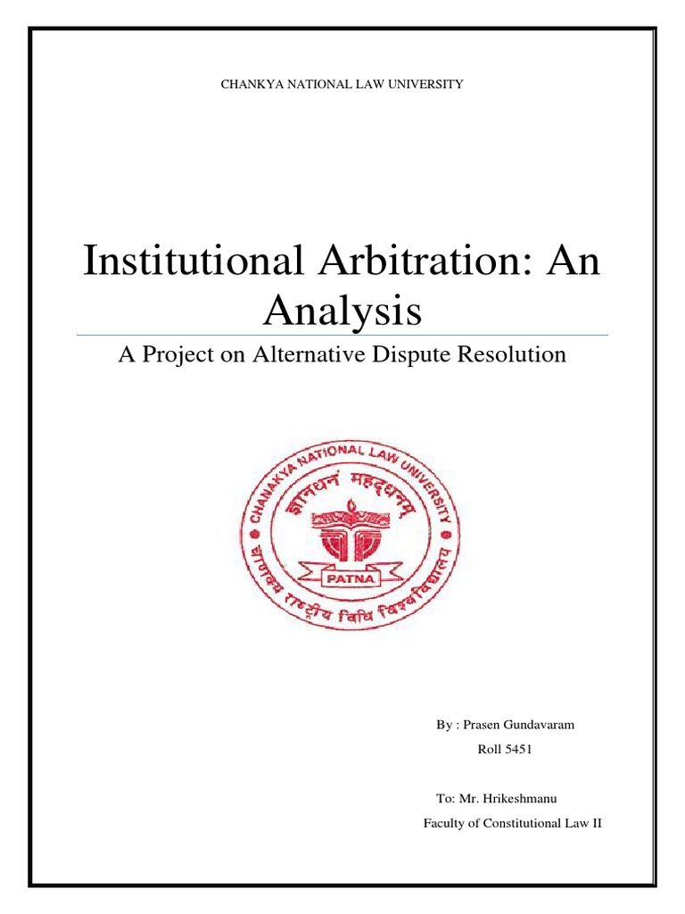 Institutional Arbitration in India | PDF | Arbitration | Dispute Resolution