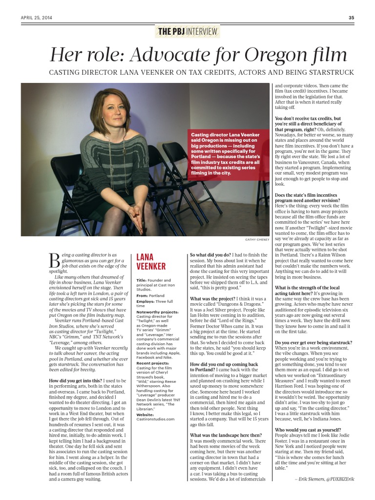 Lana Veenker 4-25-14 PBJ Interview | PDF | Television Programs | Leisure