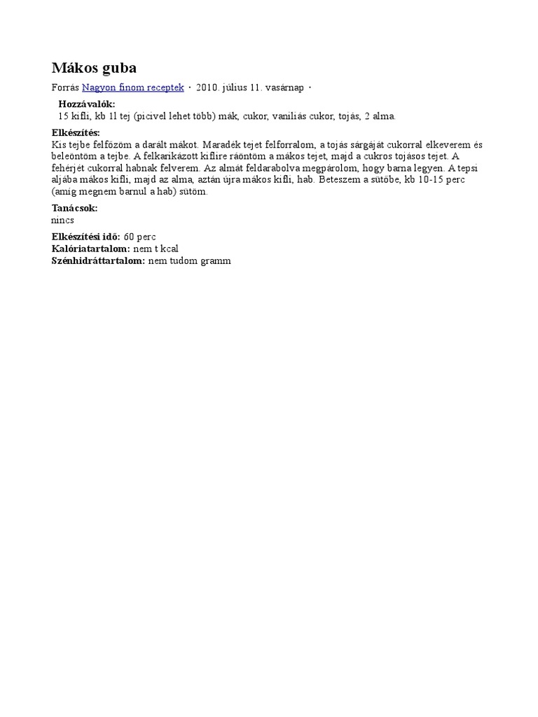 Almás Mákos Guba | PDF