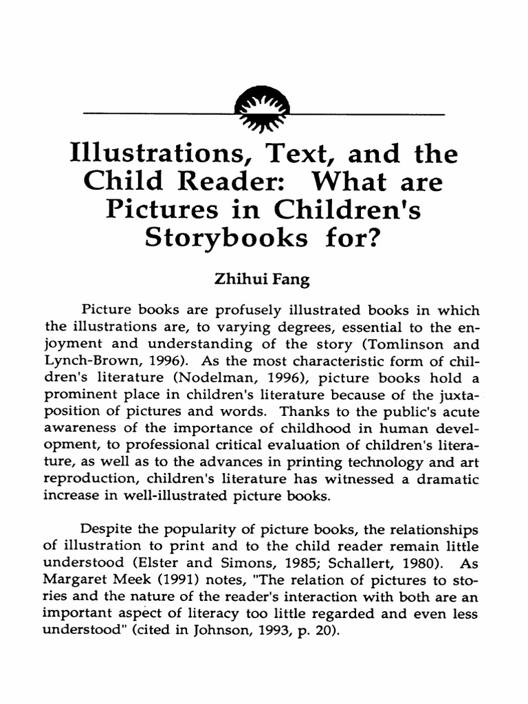 Illustrations Text and The Child Reader - What Are Pictures in C | PDF ...