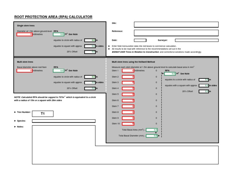 Root Protection Area Calculator v2 2 | PDF