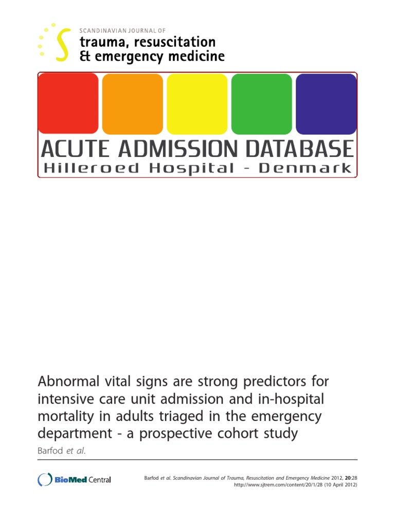 Abnormal Vital Signs Strong Associated UCI | PDF | Emergency Department ...