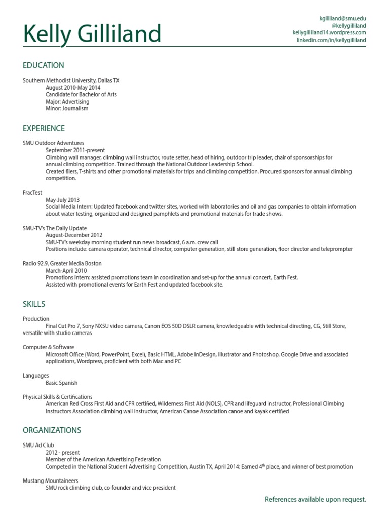 Kelly Gilliland: Advertising & Media Resume | PDF