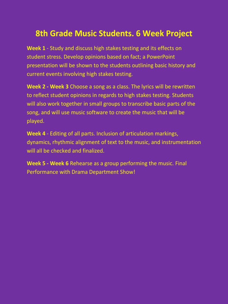8th Grade Music Students | PDF | Language Arts & Discipline | Science ...