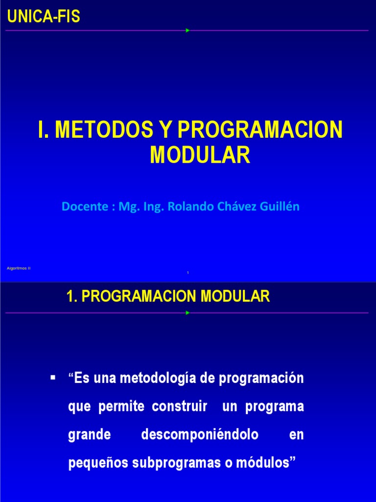 Metodos Y Programacion Modular Pdf Algoritmos Programación De Computadoras 