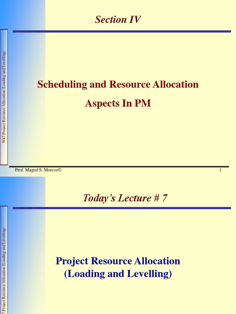 PM Resource Control Jan 2014 | PDF | Scheduling (Production Processes ...