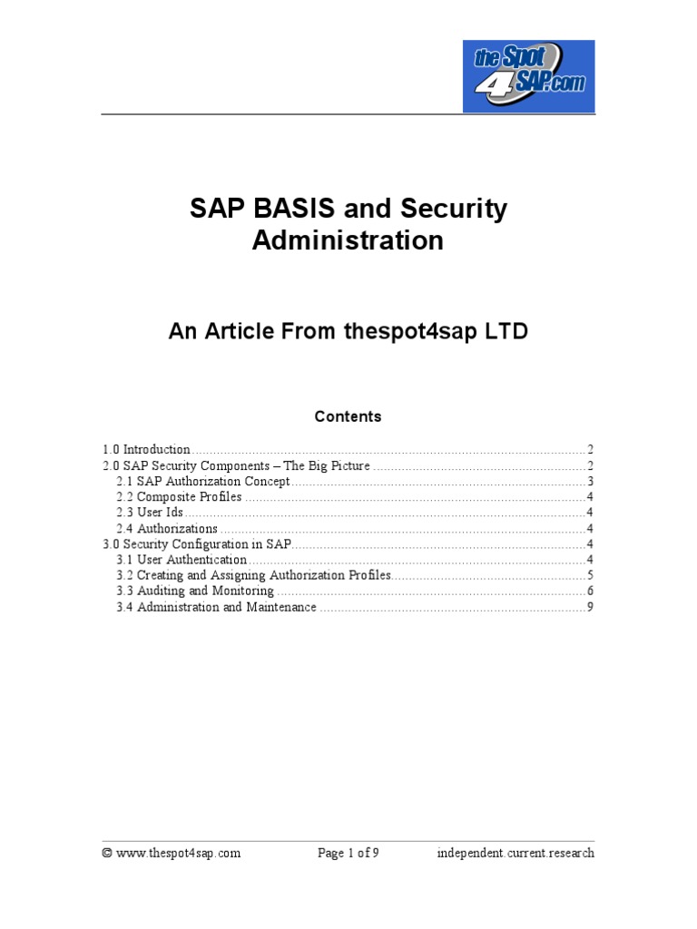 Sap Security Authorizations Pdf Computer Security Security