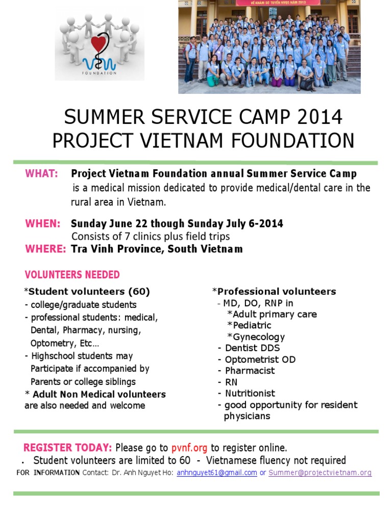 Summer Service Camp 2014 Volunteers Needed | PDF