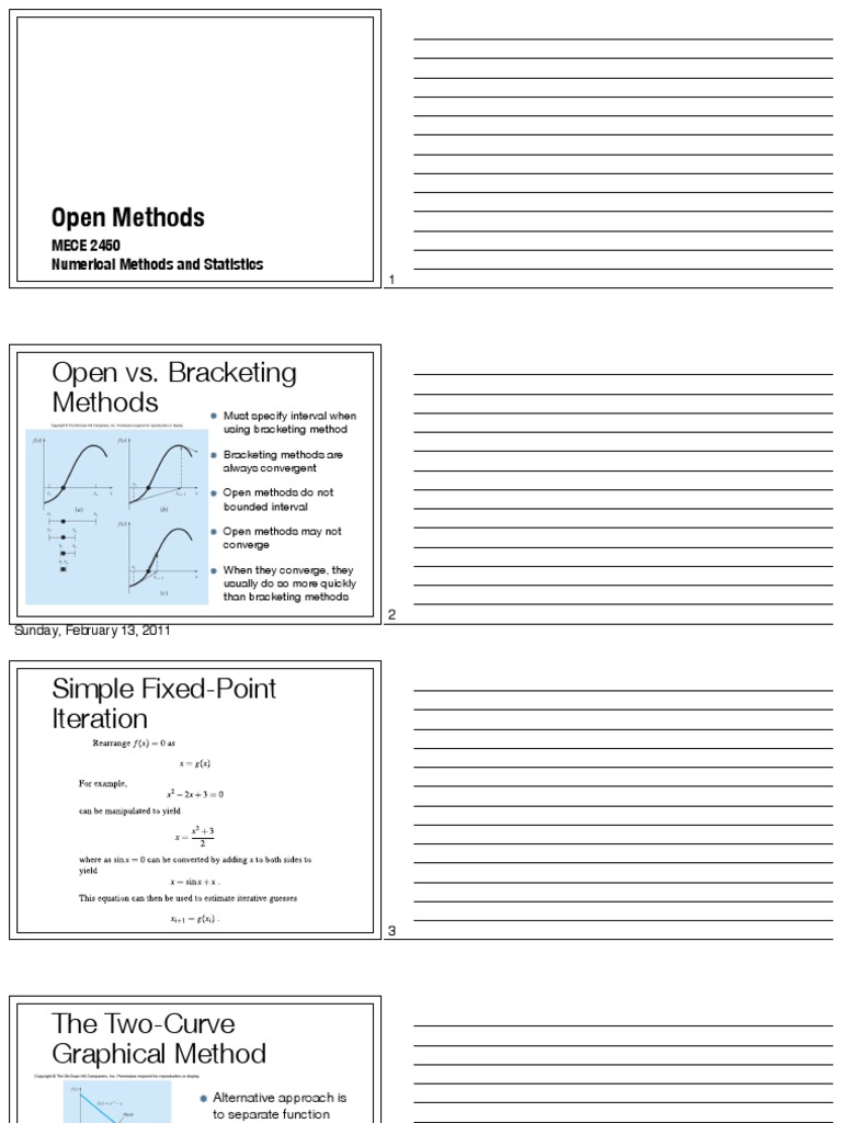 Open vs. Bracketing Methods | PDF | Mathematical Analysis | Applied ...