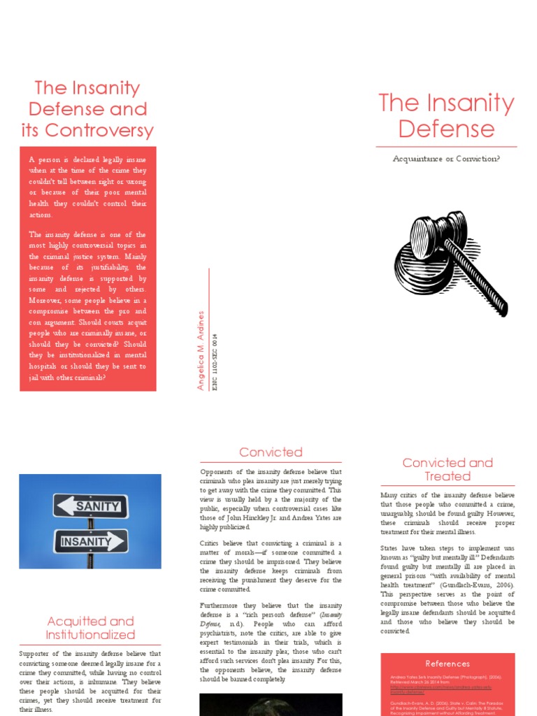 The Insanity Defense and Its Controversy | PDF | Insanity Defense ...