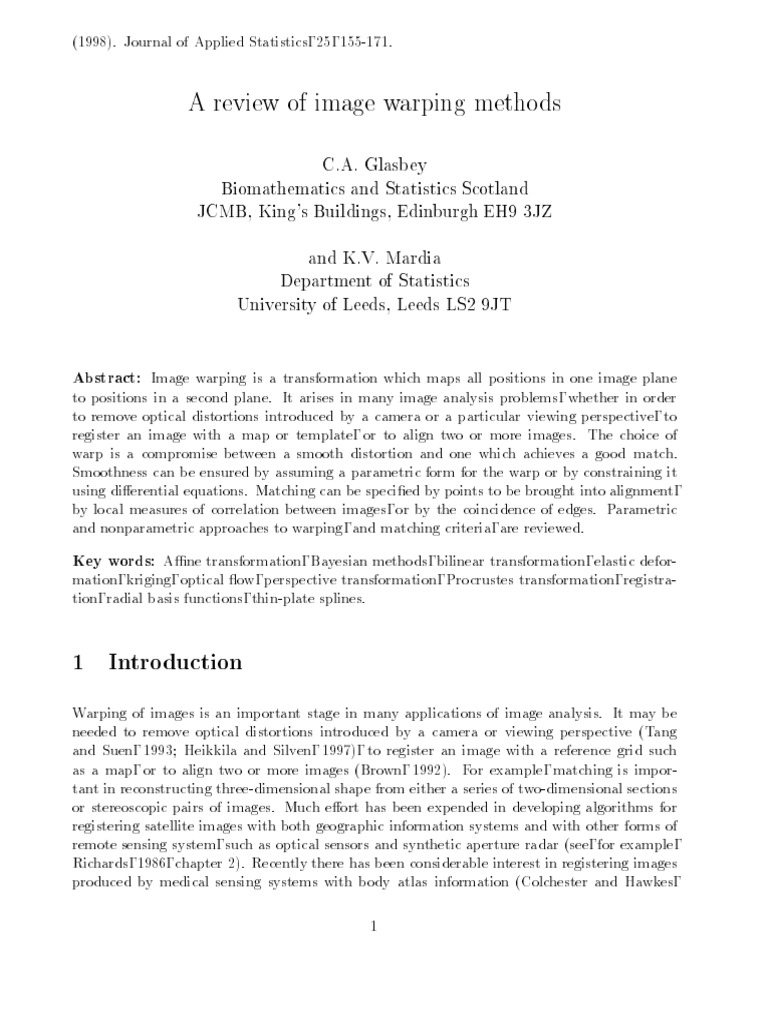 A Review of Image Warping Methods | PDF | Elasticity (Physics ...