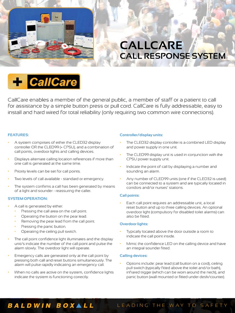 Callcare: Call Response System | Download Free PDF | Cable | Light ...