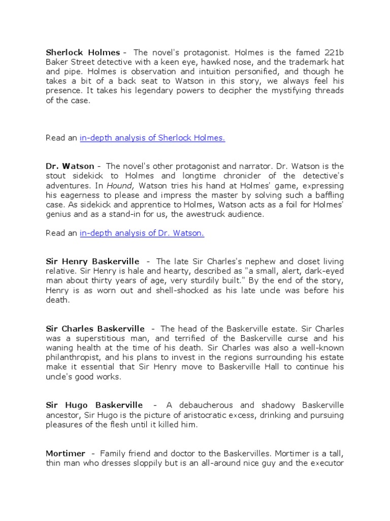 In-Depth Analysis of Sherlock Holmes | PDF | The Hound Of The ...