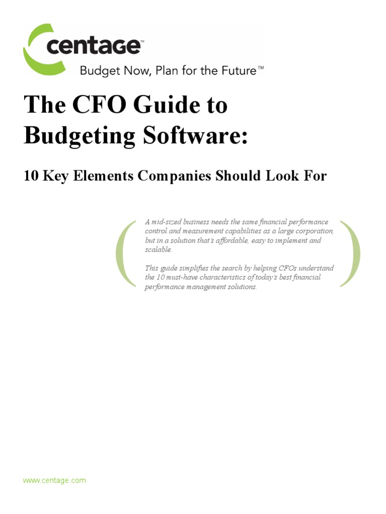 Centage Budgeting Software Whitepaper | PDF | Spreadsheet | Business ...