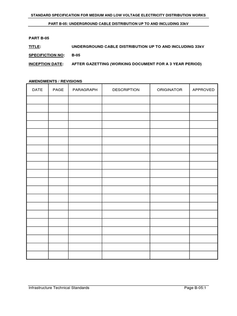 Underground Cable Distribution Spec | PDF | Electrical Wiring | Cable