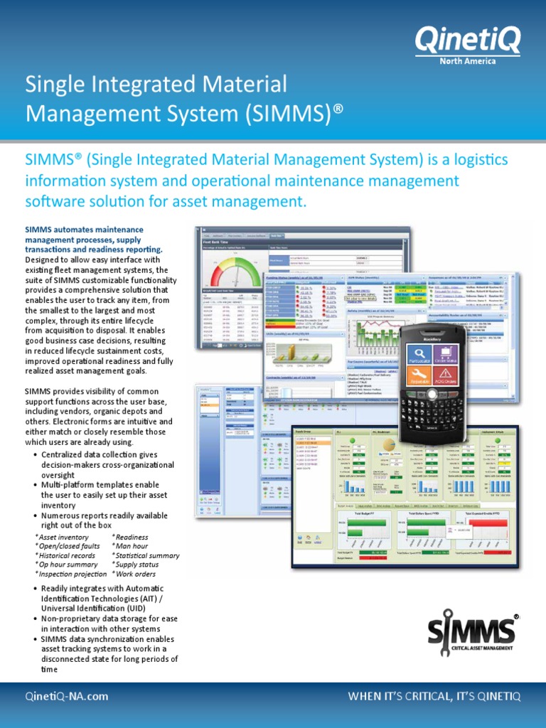 Single Integrated Material Management System (SIMMS) ® | PDF