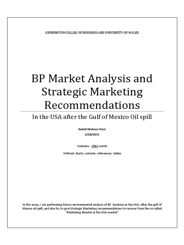 British Petroleum Marketing Strategy Analysis | PDF | Oil Spill | Bp