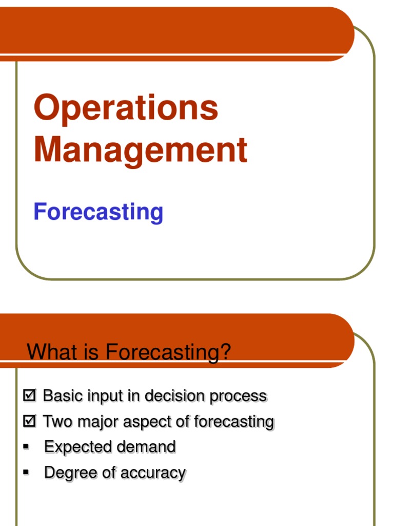 OM - Forecasting | Download Free PDF | Forecasting | Regression Analysis