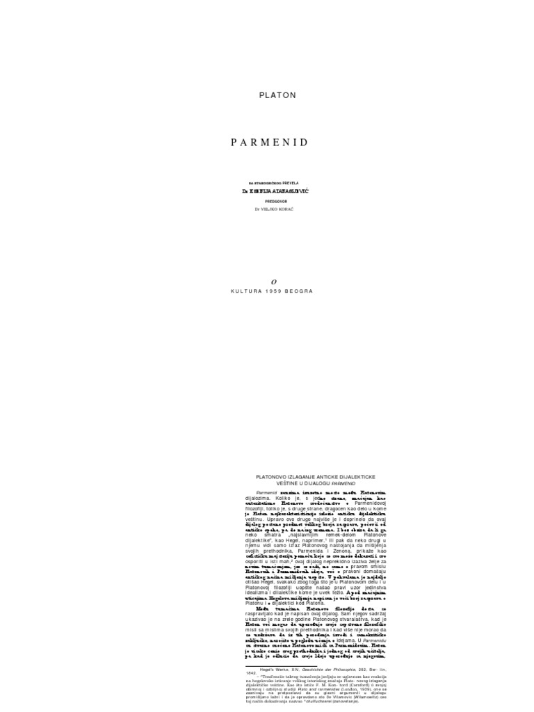Platon - Parmenid | PDF