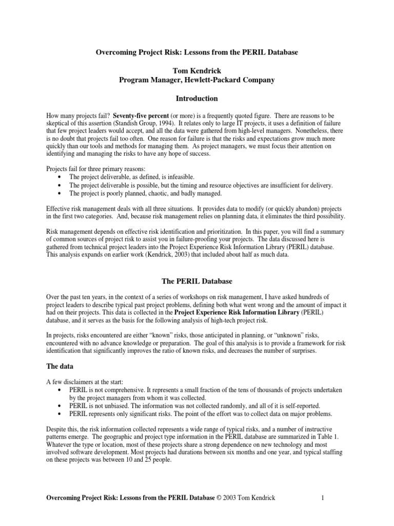 PERIL Database | PDF | Risk | Risk Management