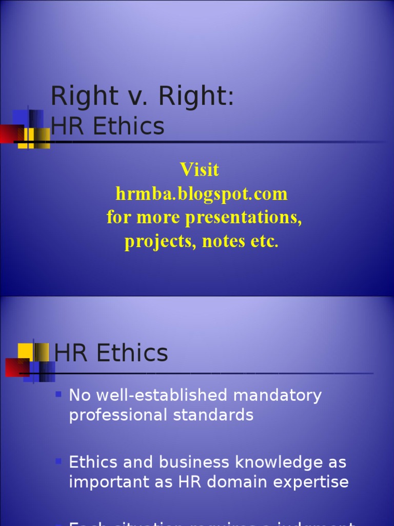 Human Resource Ethics | PDF | Human Resource Management | Social ...