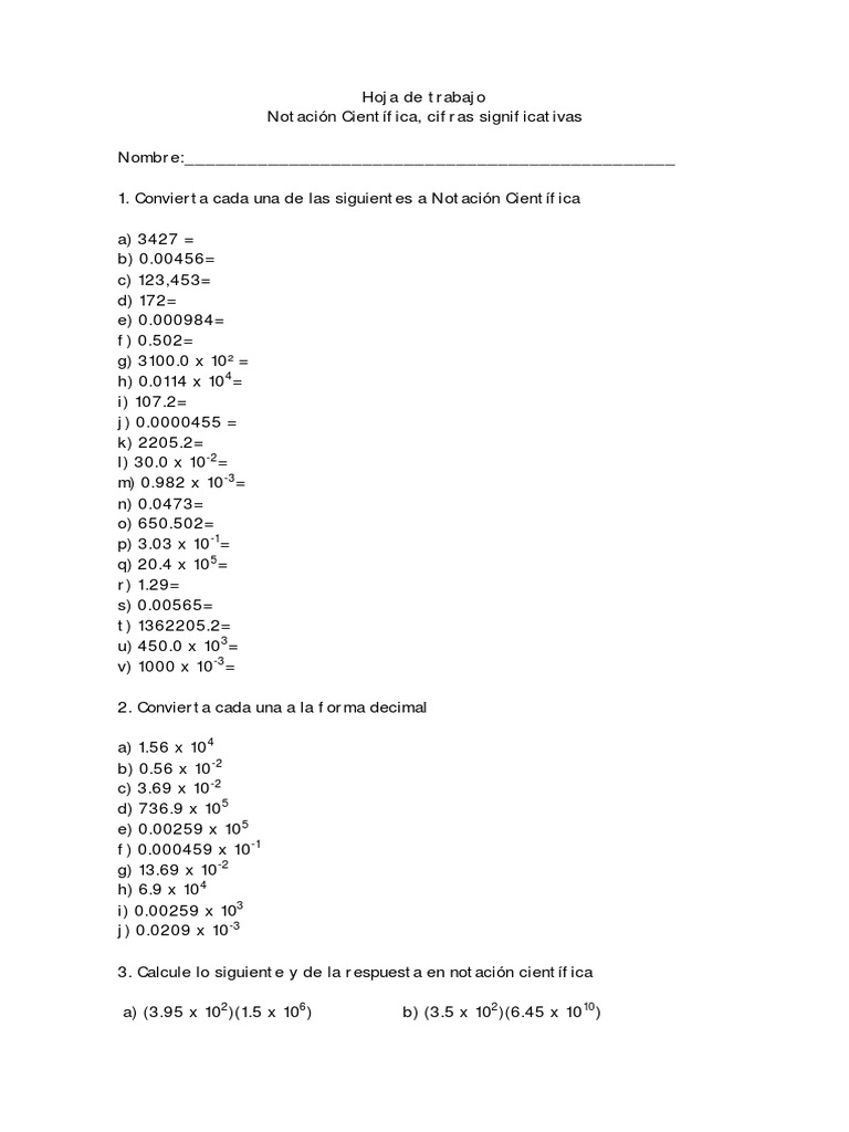Notaci N Cient Fica | PDF | Métodos y materiales de enseñanza