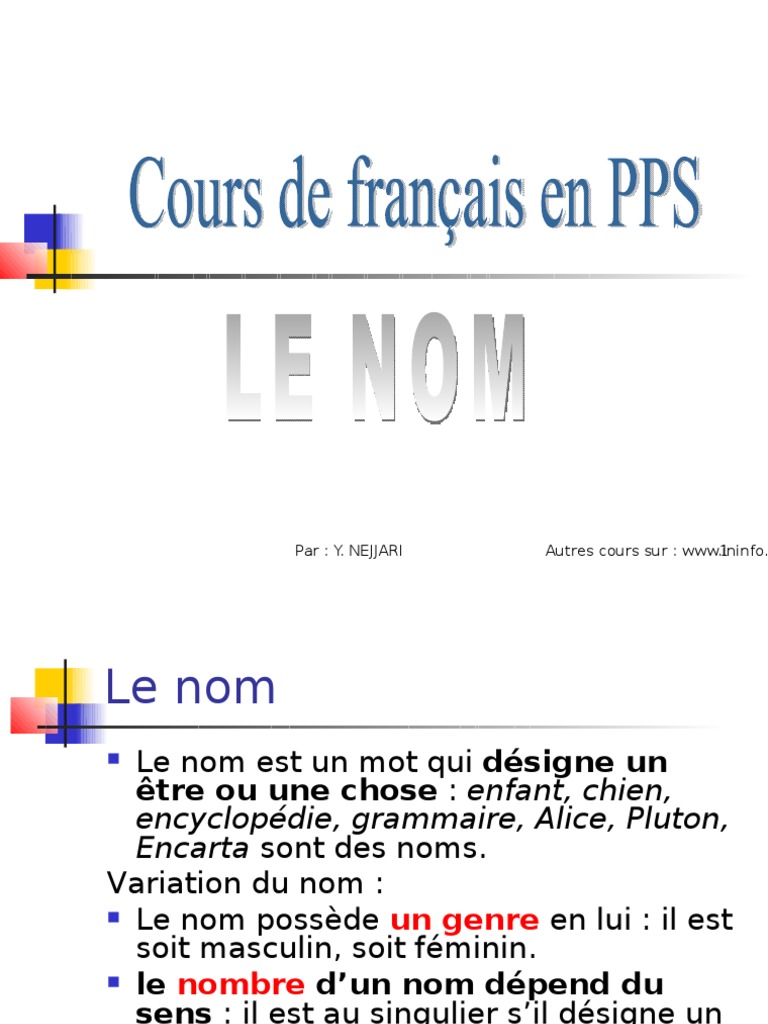 Le nom en français : genre et nombre | PDF | Genre grammatical | Nombre ...