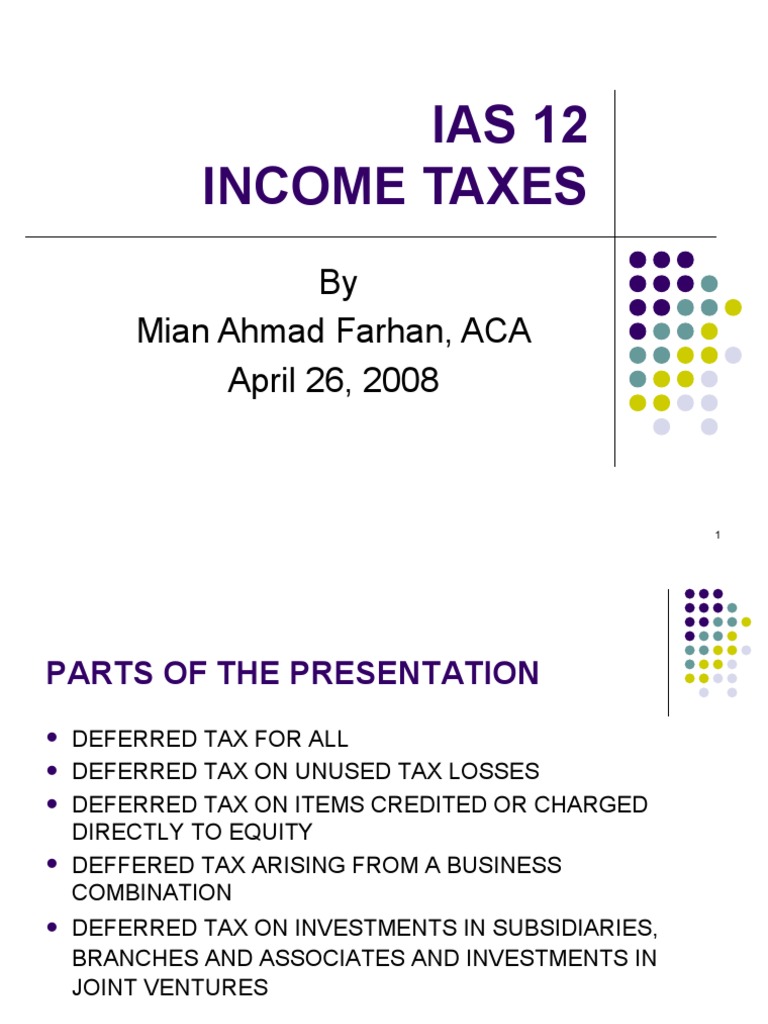 Ias 12 Income Taxes | Download Free PDF | Deferred Tax | Tax Expense