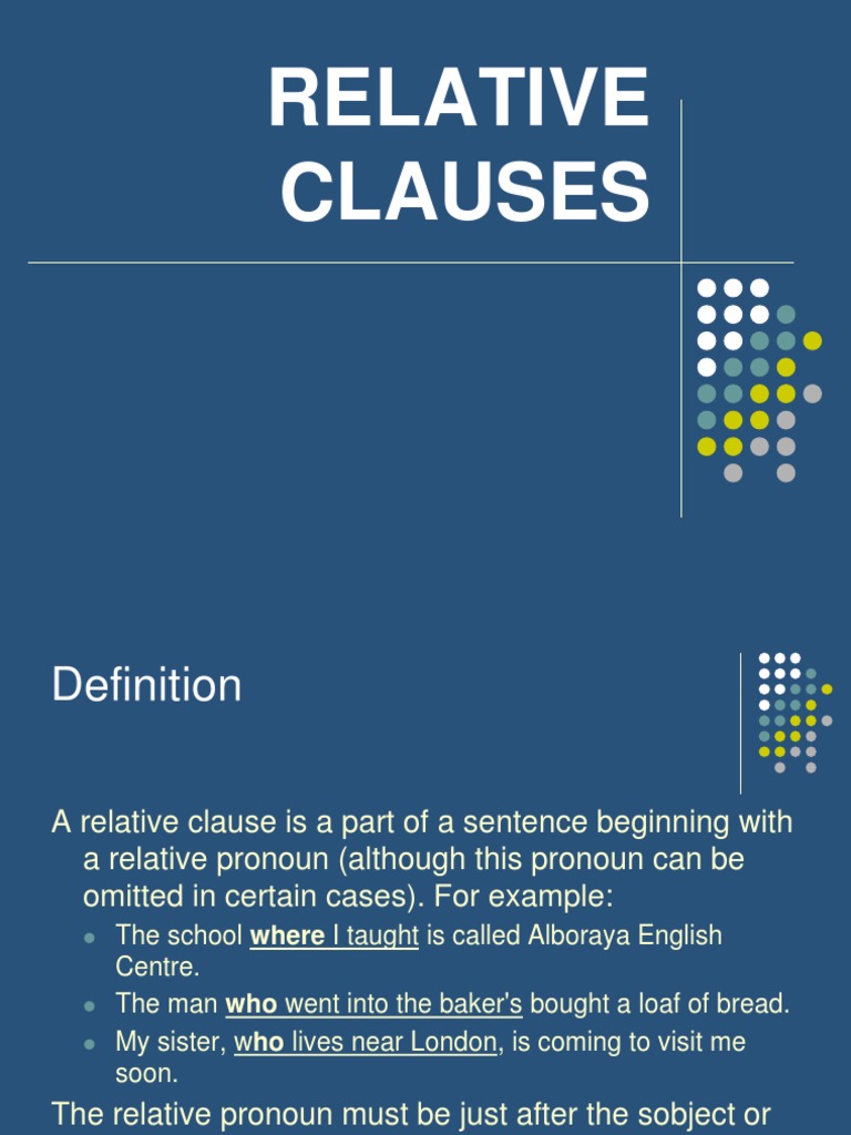 Relative Clauses | PDF | Pronoun | Subject (Grammar)