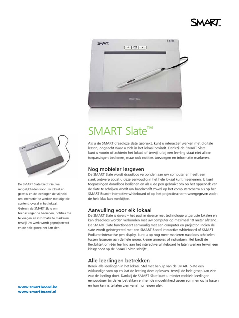 Productblad SMART Slate NL | Microsoft Windows | Microsoft