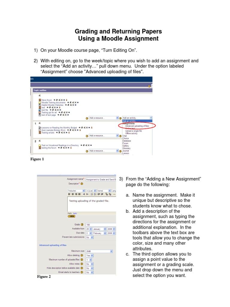 Grading Papers Using Moodle Assignments | PDF | Zip (File Format) | Computer File