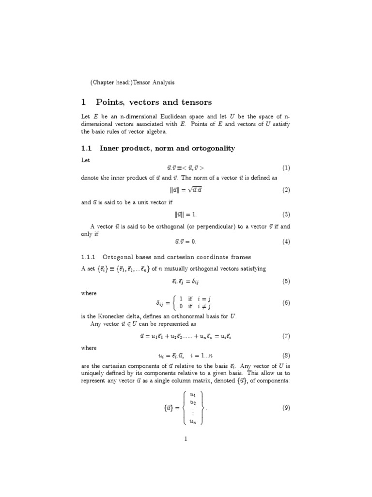 Tensor Analysis | PDF | Tensor | Vector Space