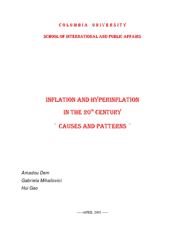 20th Century Inflation and Hyperinflation Analysis | PDF | Monetarism ...